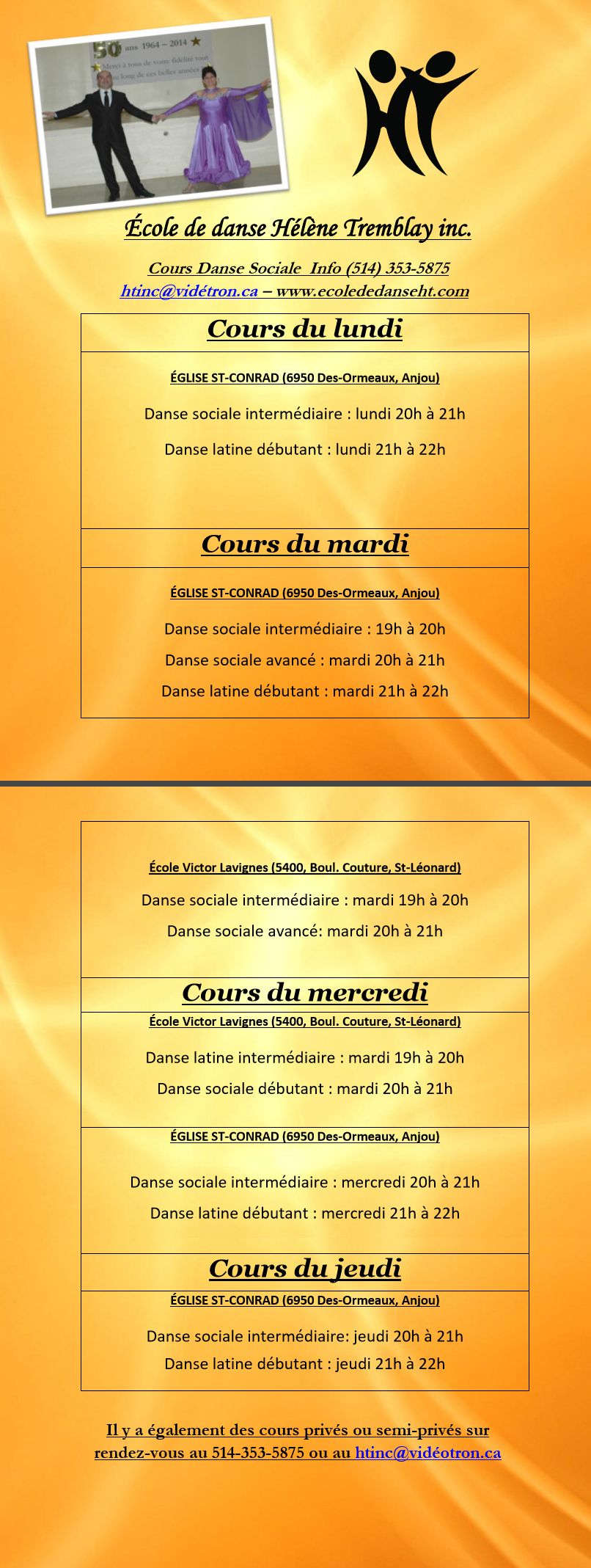 Cours et école de danse anjou Montreal, danse en ligne et danse social ...